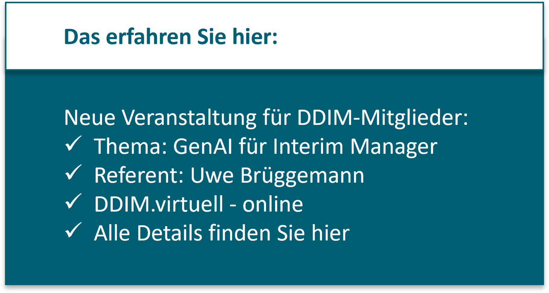 DDIM.virtuell zu GenAI für Interim Manager - Uwe Brüggemann